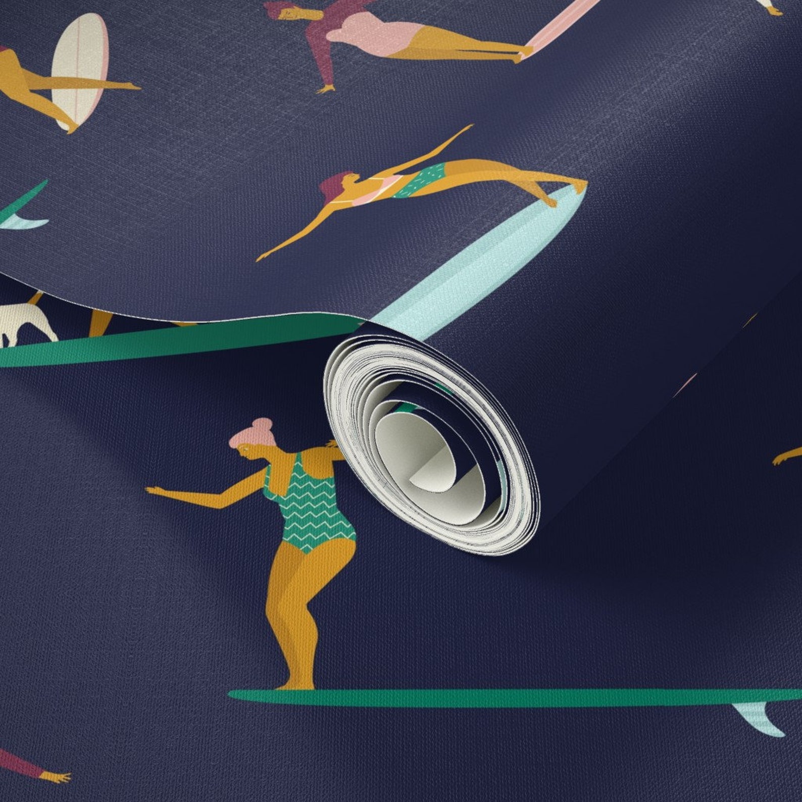 Surfing Wallpaper Soul Surfers Dark Blue by Tasiania Women - Etsy