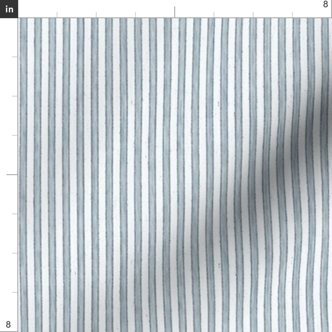Rustic Blue Stripes Fabric Faded French Stripe Blue by - Etsy