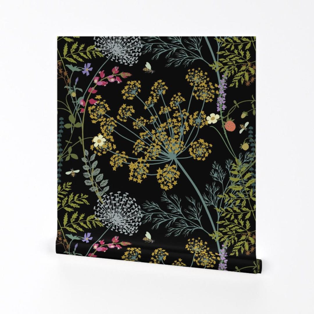 Wildflowers Removable Peel and Stick Wallpaper - Botanical Nature ...