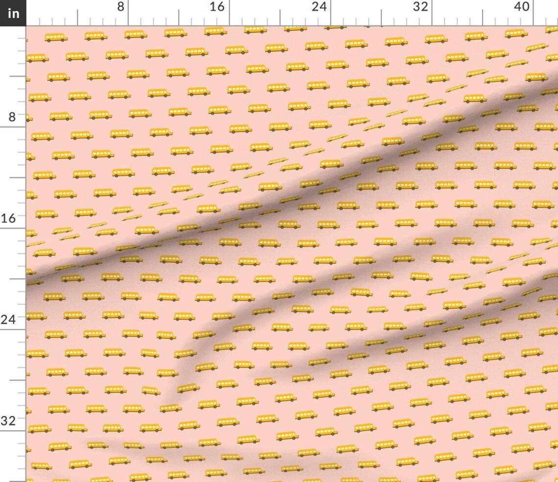 Yellow Bus Fabric Sweet American School Bus Back to School - Etsy