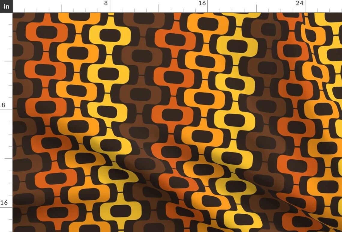 Vintage Upholstery Fabric- 1970s Motif Browns by Artistkierstan ...