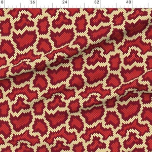 Python Pattern Fabric - Fiery Python by Willowbirdstudio - Python Red ...