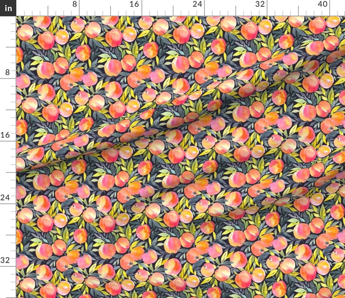Summer Peaches Fabric Fragrant Peaches by Alenkakarabanova - Etsy