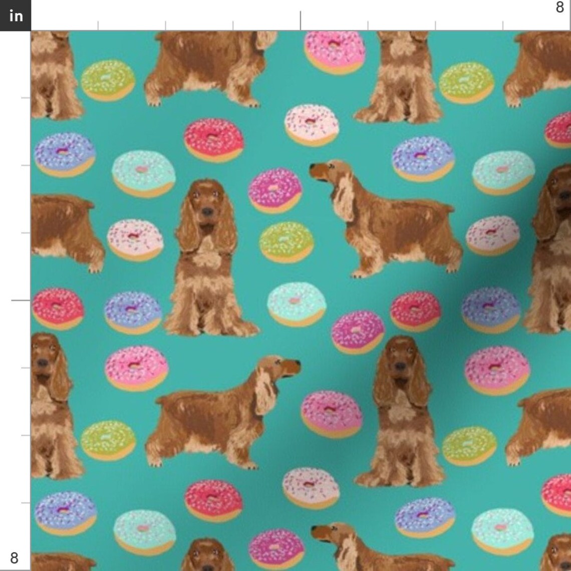 Cocker Spaniel Fabric Cocker Spaniel Donuts Food Dogs | Etsy