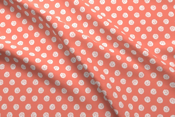 Coral Sand Dollar Fabric Sandollars Coral By Jillbyers | Etsy