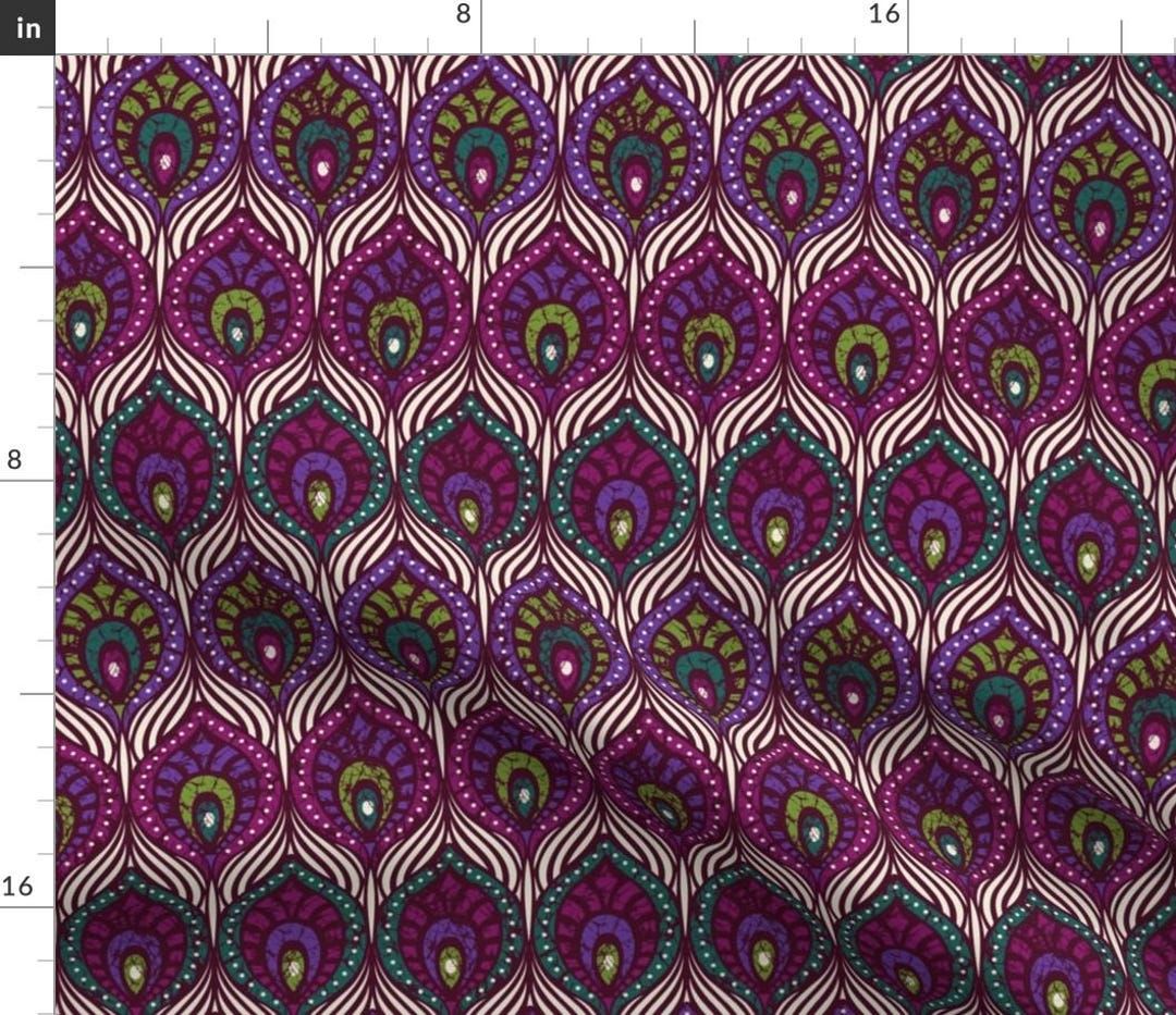 Peacock Fabric Peacock Feathers by Olgart Peacock Purple Modern African ...