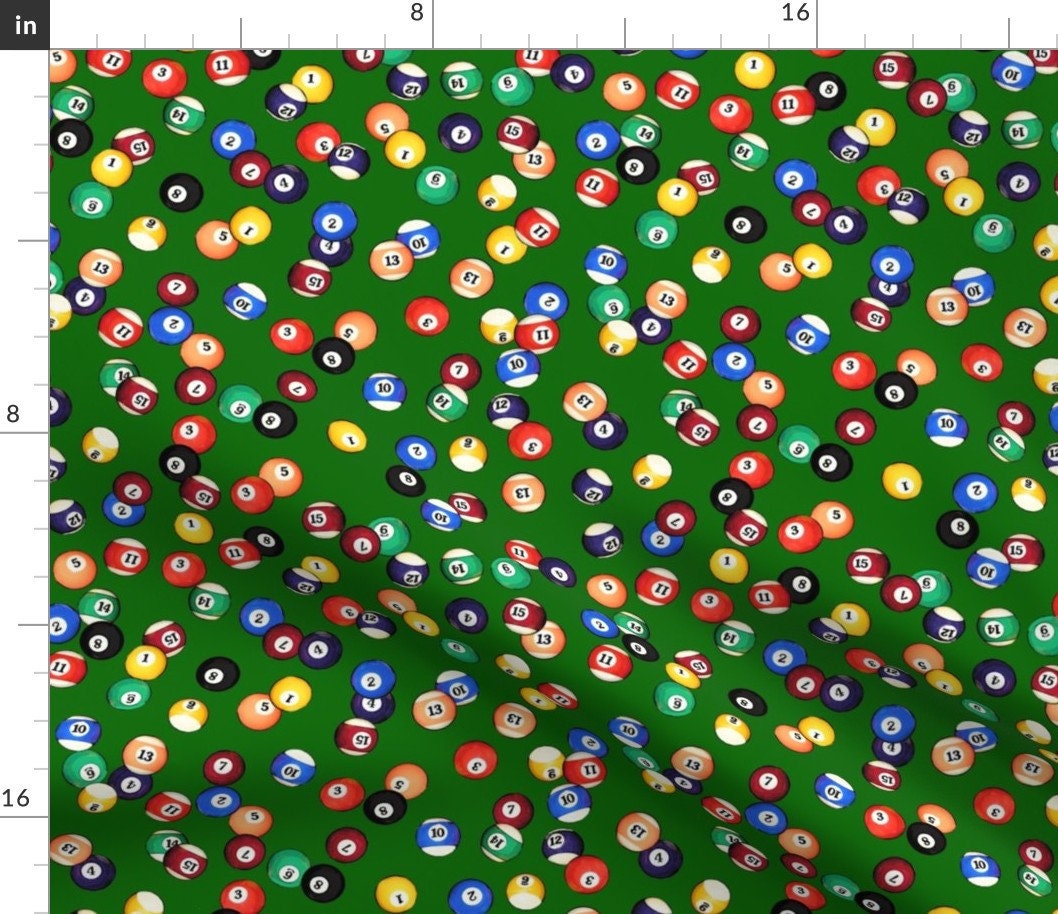 Billiards Fabric Billiards Balls on Felt // Small by | Etsy