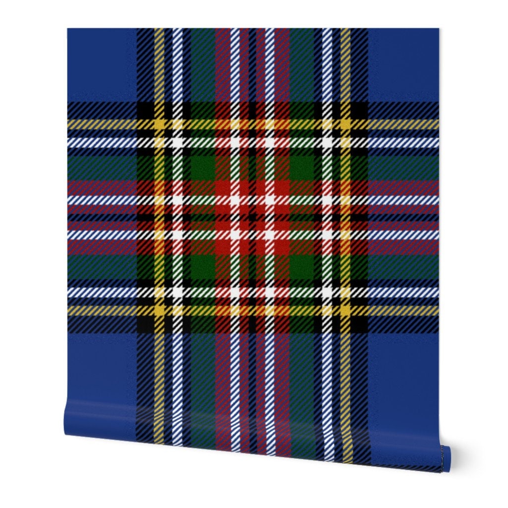 Tartan Wallpaper Royal Plaid by Peacoquettedesigns Blue - Etsy
