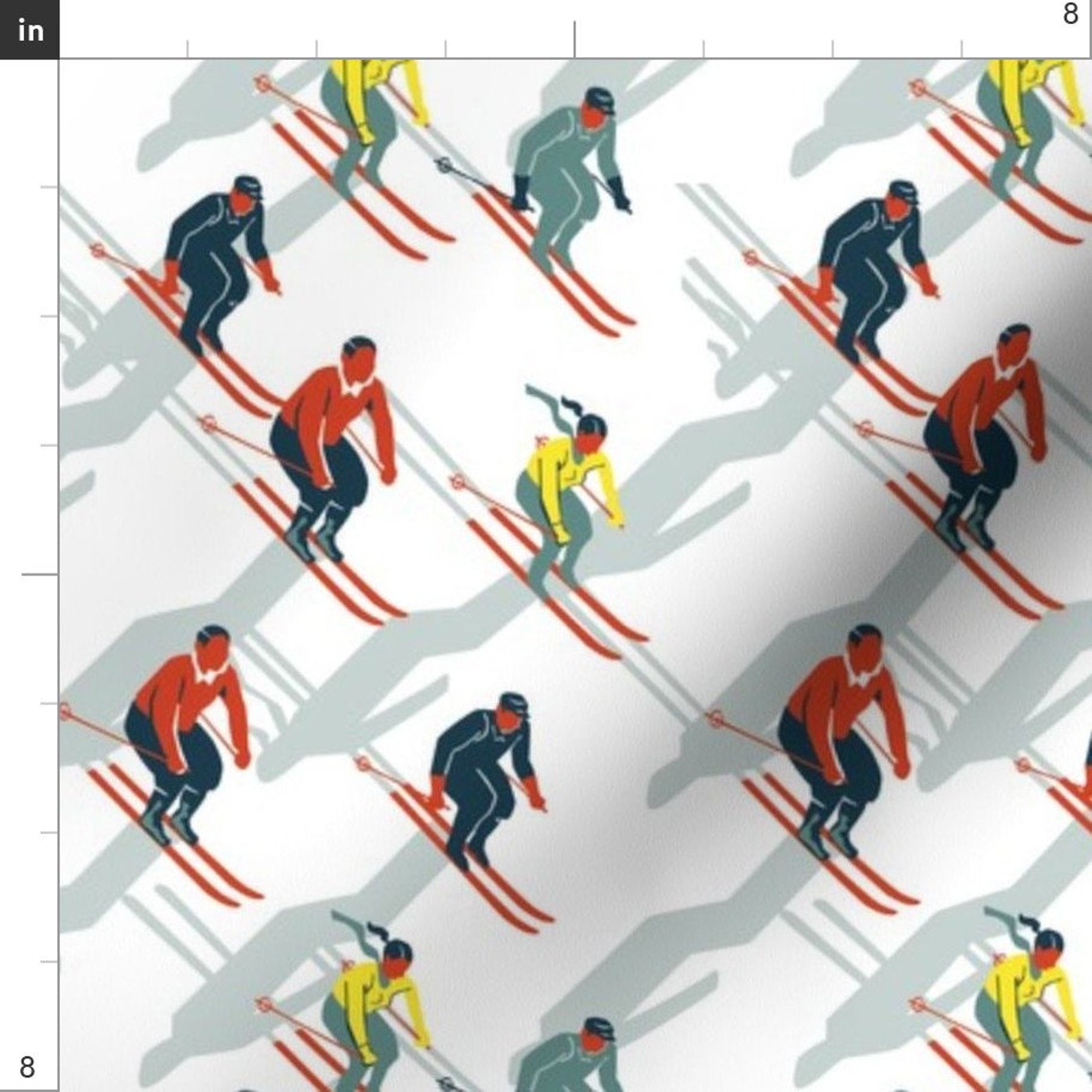Skiing Fabric Ski Carnival Winter Snow Ice Nordic - Etsy