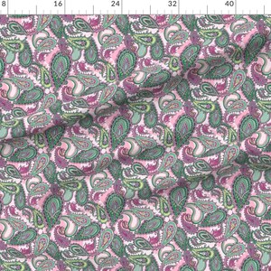 Paisley Fabric Fun and Games-happy Fuchsia by Melissa Colson Pink Green ...
