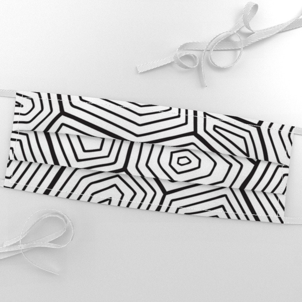 Abstract Fabric Outlines Turtle Shell By Boyusya Black and | Etsy