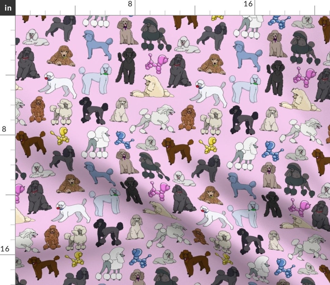 Poodle Dog Fabric Poodles Pink by Creativeworksstudios Poodles Toy ...