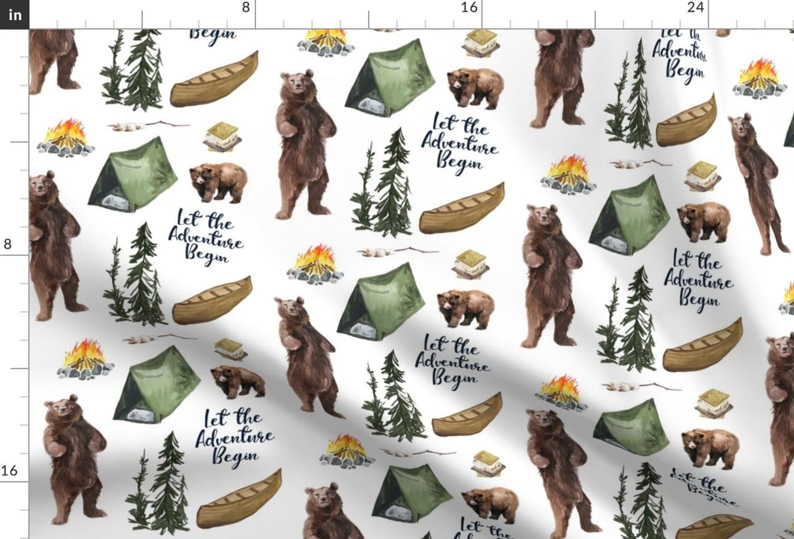 Woodland Adventure Fabric - Let the Adventure Begin by Hipkiddesigns ...