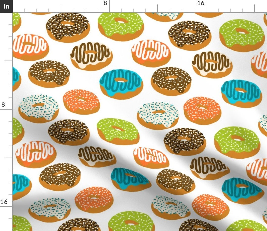 Donut Fabric Doughnuts Food Print Novelty Fabric by Charlottewinter ...