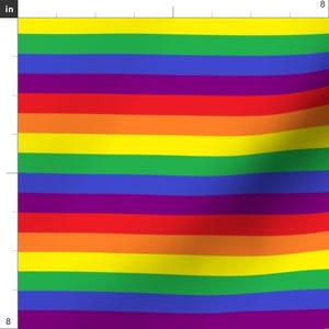 Rainbow Pride Striped Fabric - Rainbow Pride Stripes by ...