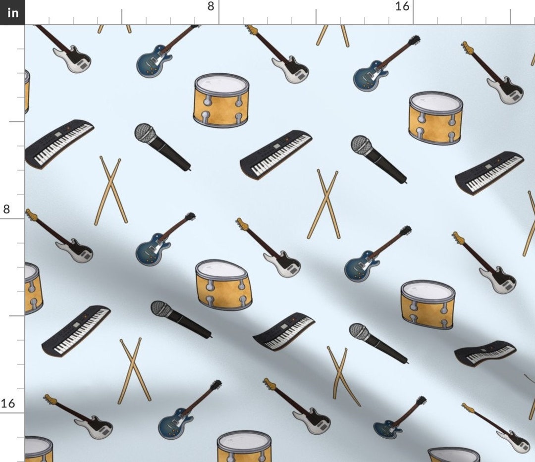 Music Fabric Rock Band Instruments by Quietsnooze Electric Guitar ...
