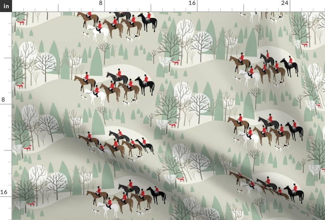 Horse Fabric - Run Fox Run! by Robinpickens English Foxhunting ...