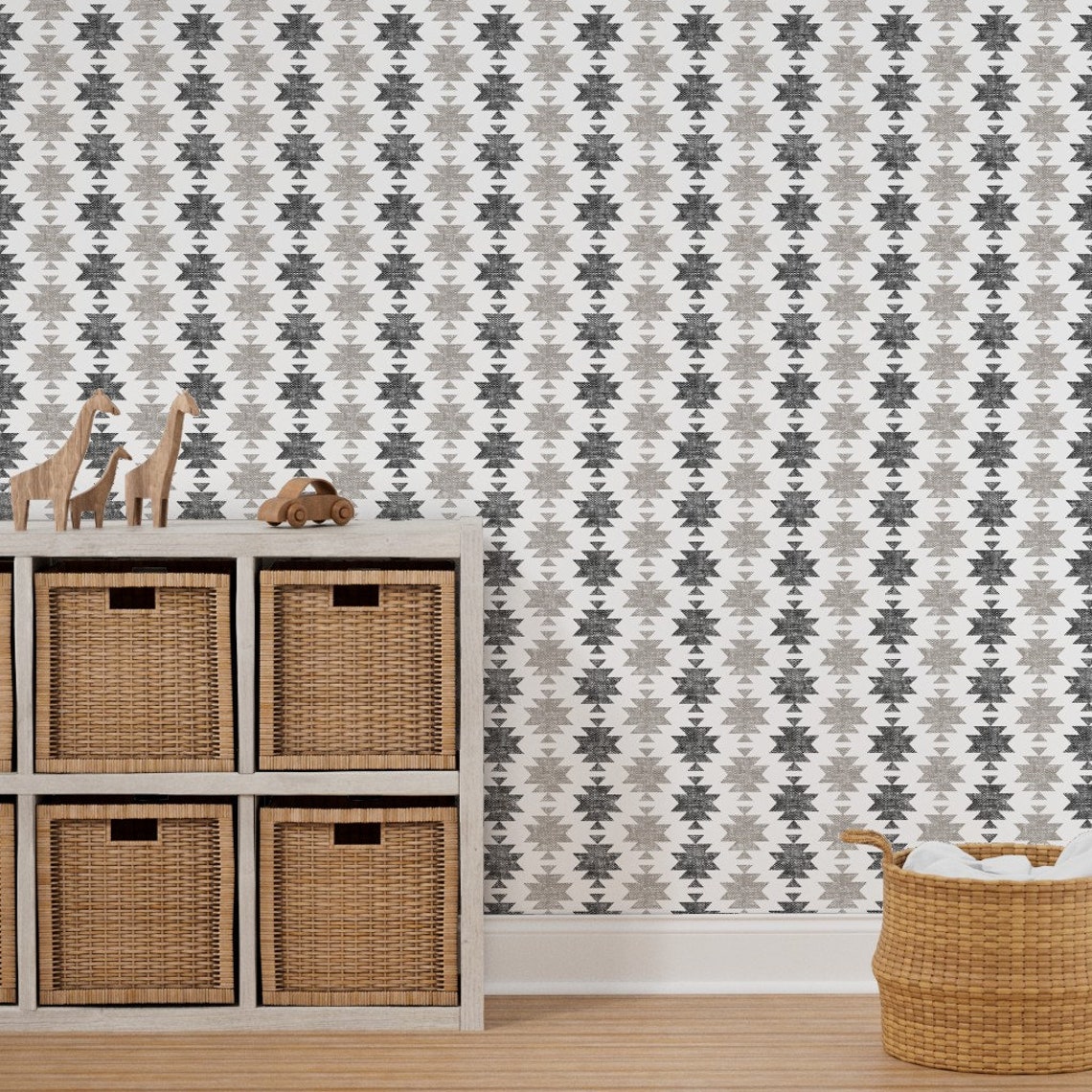 Aztec Geo Wallpaper Modern Aztec by Littlearrowdesign - Etsy