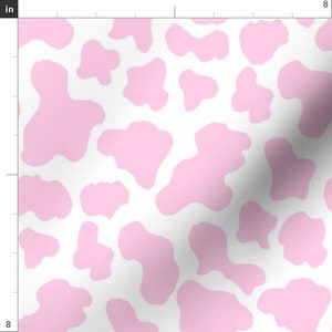 Pink Cow Spots Fabric Small Pink Cow Print Strawberry 90s - Etsy