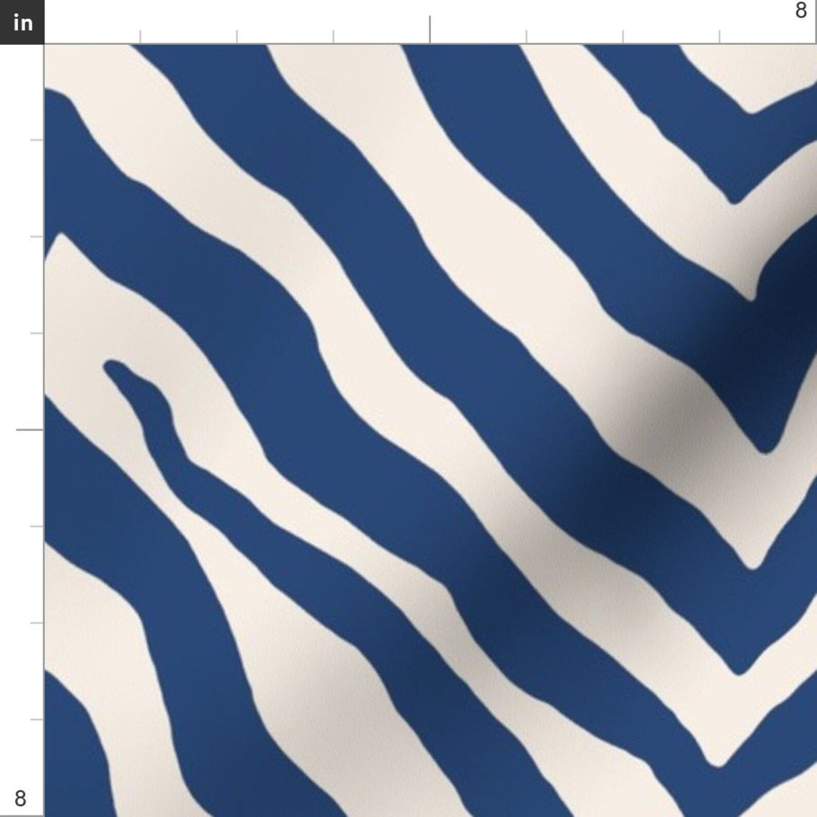 Blue Zebra Stripe Fabric Zebra in Blue by Willowlanetextiles - Etsy