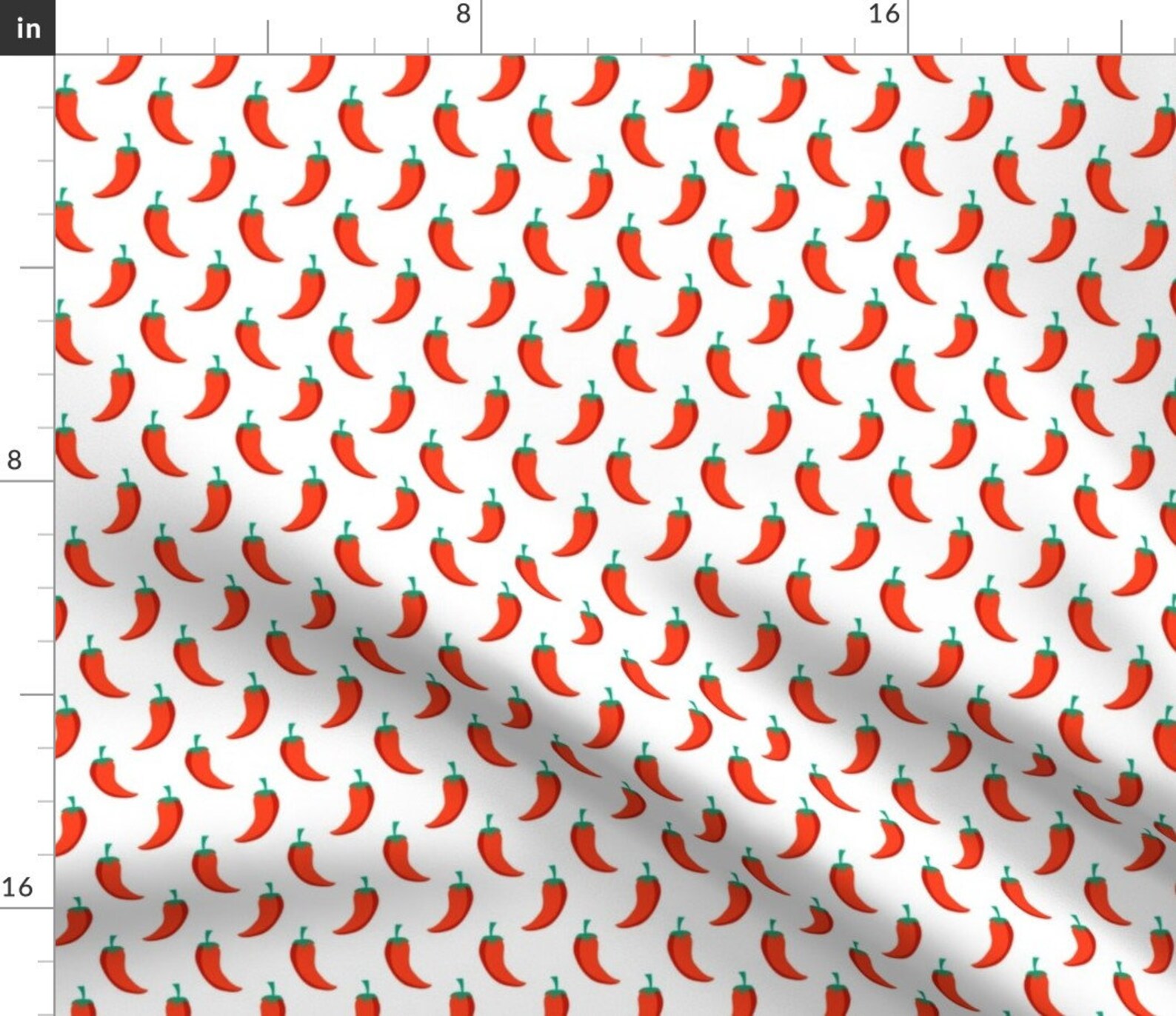 Hot Chilli Fabric Chillis B-01 By Laura May Designs Red | Etsy