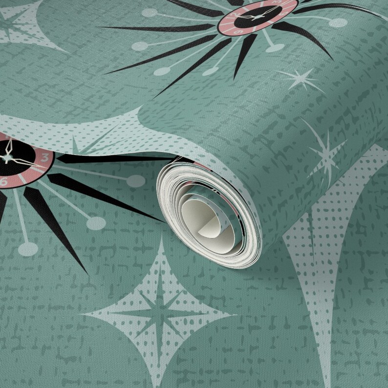Midcentury Wallpaper on Vintage Time by Studioxtine - Etsy