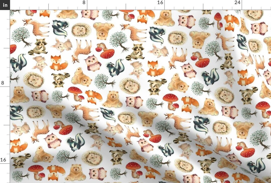 Woodland Animals Fabric - Woodland Animal Pattern by Silveroakdesign ...