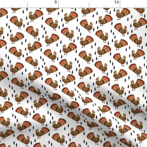 Geometric Turkeys Fabric Thanksgiving Turkey Trot Bird - Etsy