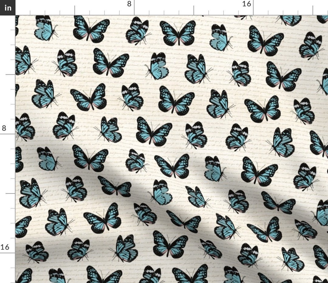 Blue Butterfly Fabric Butterfly Flutter Small by Mariafaithgarcia ...