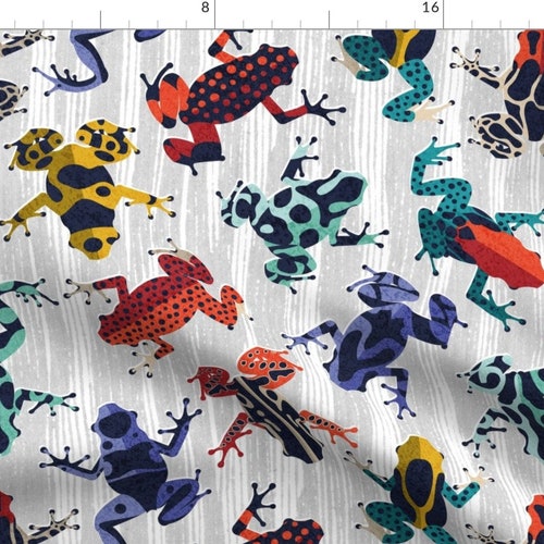 Frog Fabric Frog by Larsdotter Frog Doodle Children's - Etsy