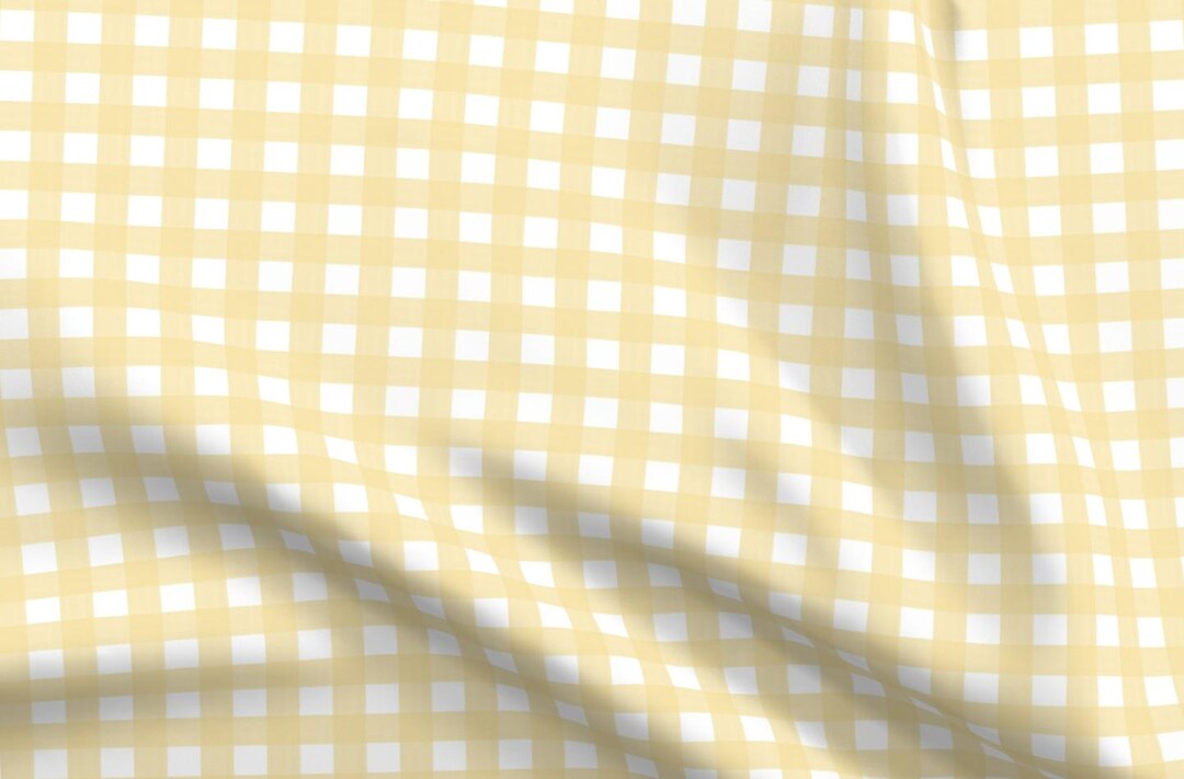 Light Yellow Gingham Fabric Butter Yellow Check by Danika_herrick ...
