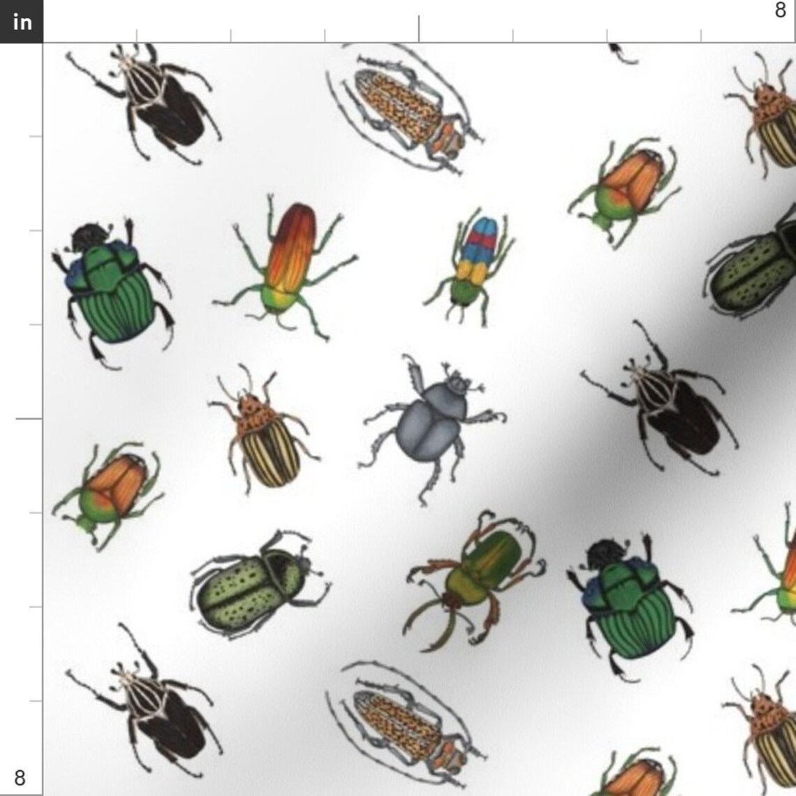Beetle Fabric Beetle Fabric by Bella Modiste Beetle Bug - Etsy