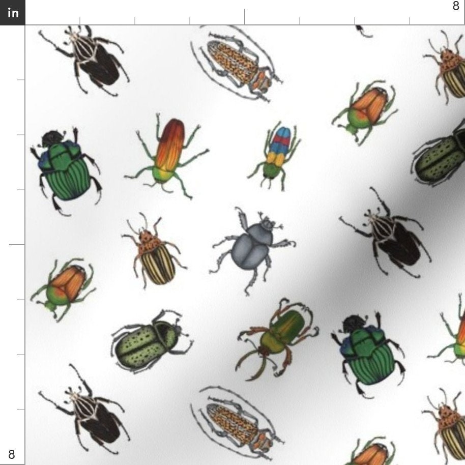 Beetle Fabric Beetle Fabric by Bella Modiste Beetle Bug - Etsy