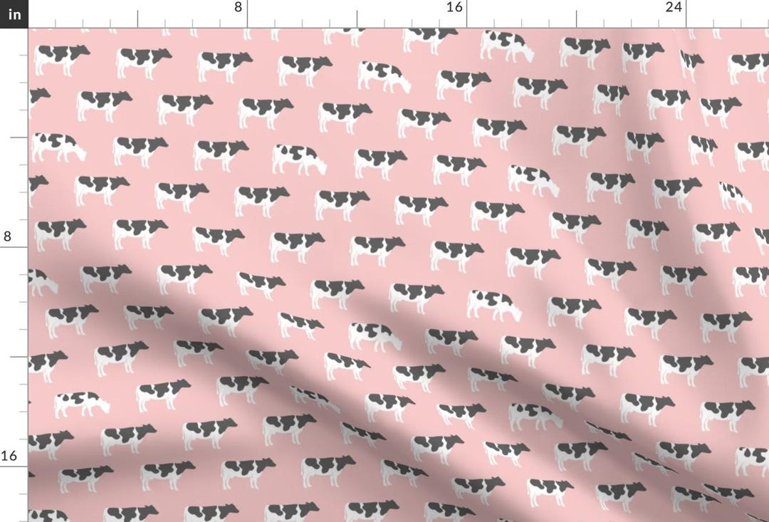Baby Girl Fabric - Cows on Pink - Farm Fabric by Littlearrowdesign ...