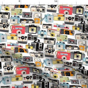 Retro Camera Fabric - Make It Snappy! by Pennycandy - Vintage Retro ...