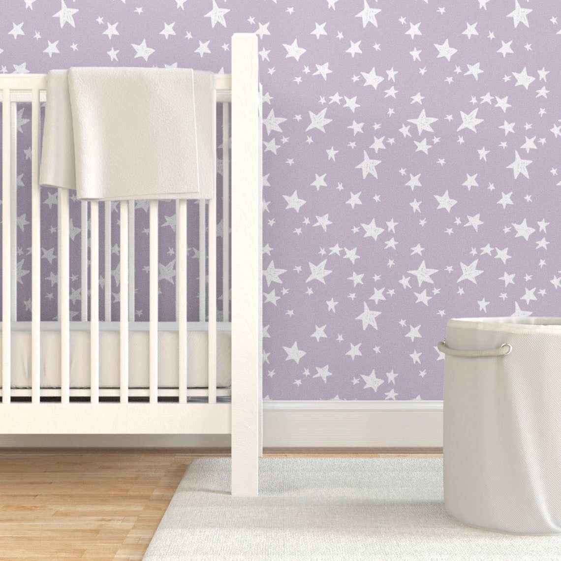 Star Wallpaper Stars Fabric Lavender Pastel by Andrea Lauren - Etsy