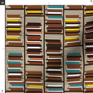 Books Library Literature Pattern Fabric Library by Lucy Elizabeth Book ...