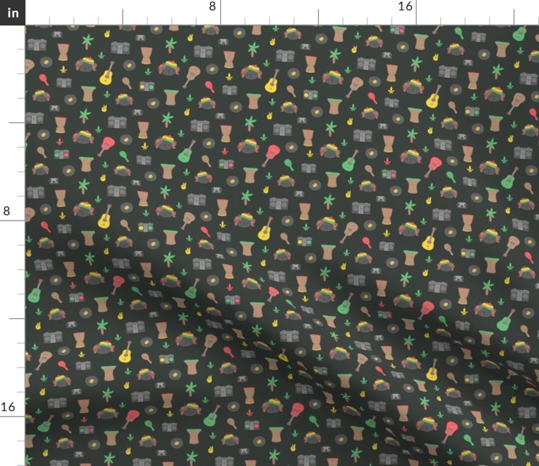 Rasta Cats Fabric Reggae by Kostolom3000 Rastafarian - Etsy