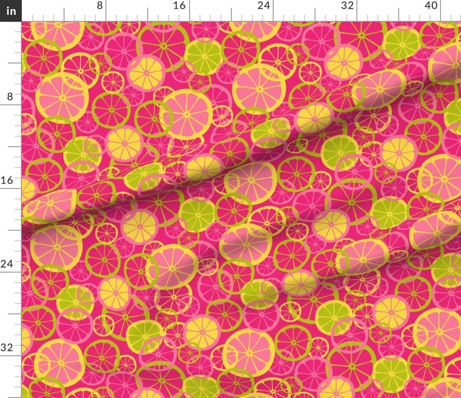 Pink Summer Citrus Fabric Pink Lemonade by Mariafaithgarcia - Etsy