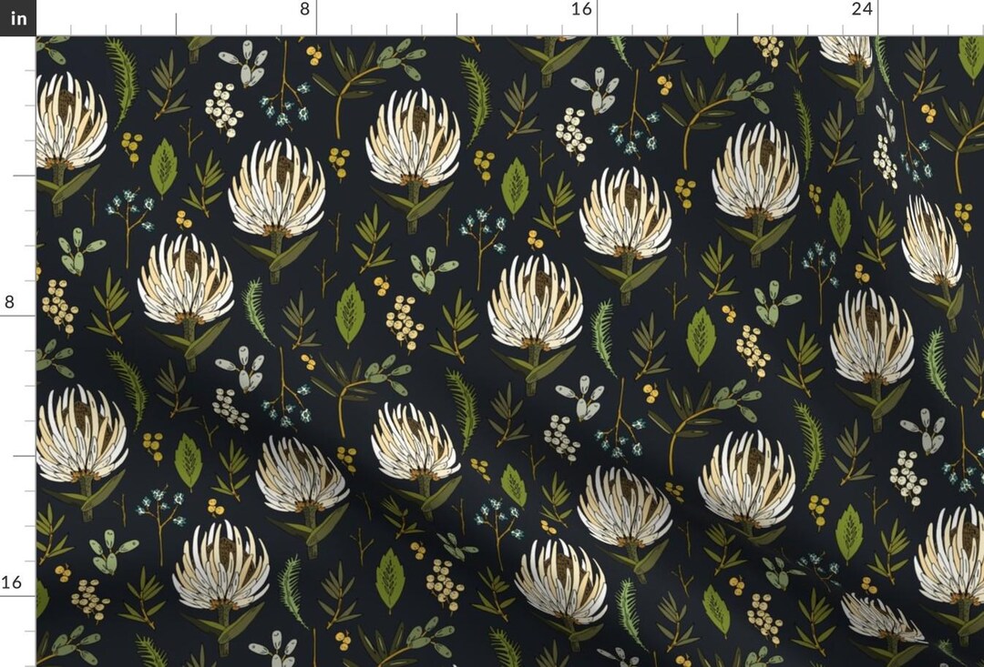 Protea Fabric Protea Neutral by Holli Zollinger Modern Botanical Floral ...