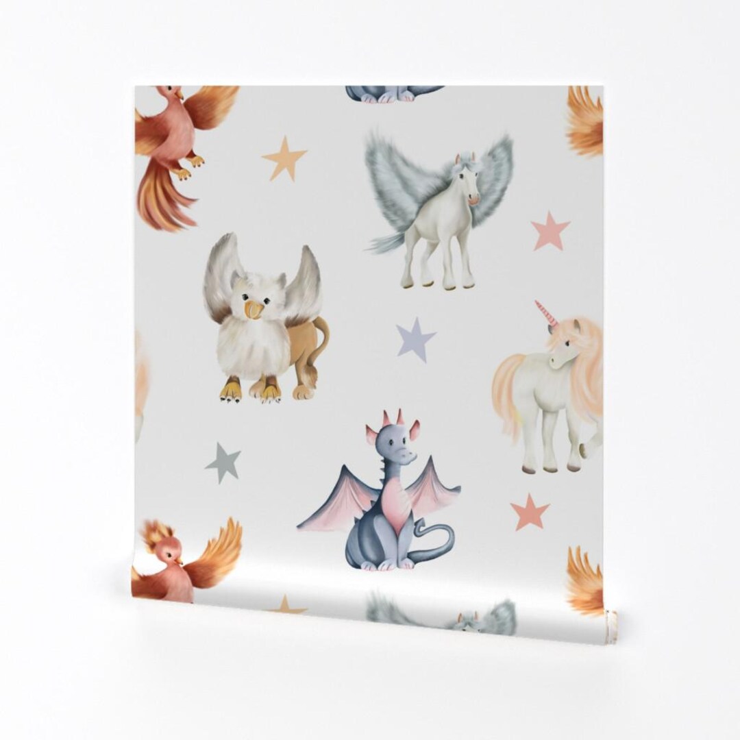 Fantasy Creatures Removable Peel and Stick Wallpaper - Whimsical Fun ...