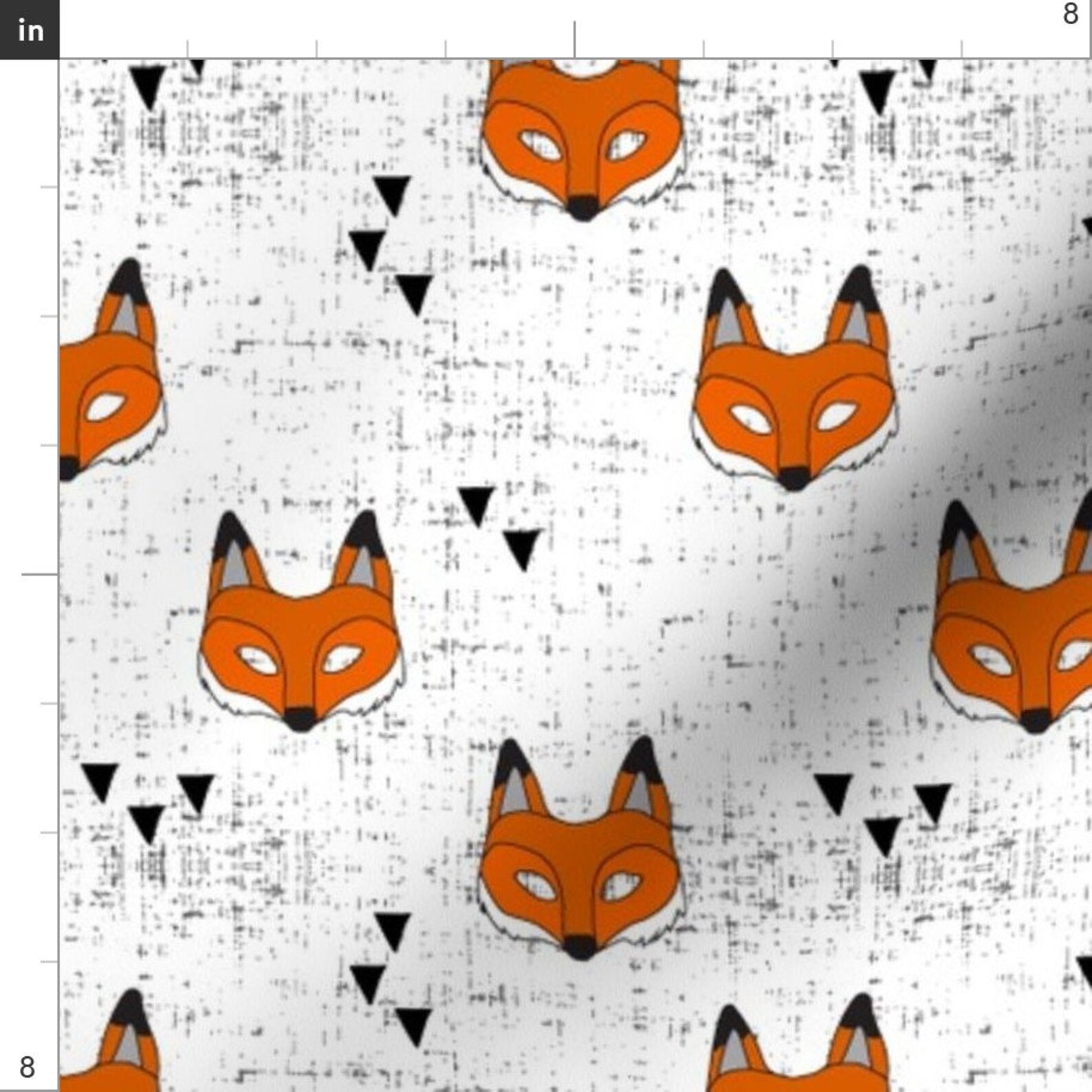Fox Fabric Fox Mask White by Littlearrowdesign Fox - Etsy