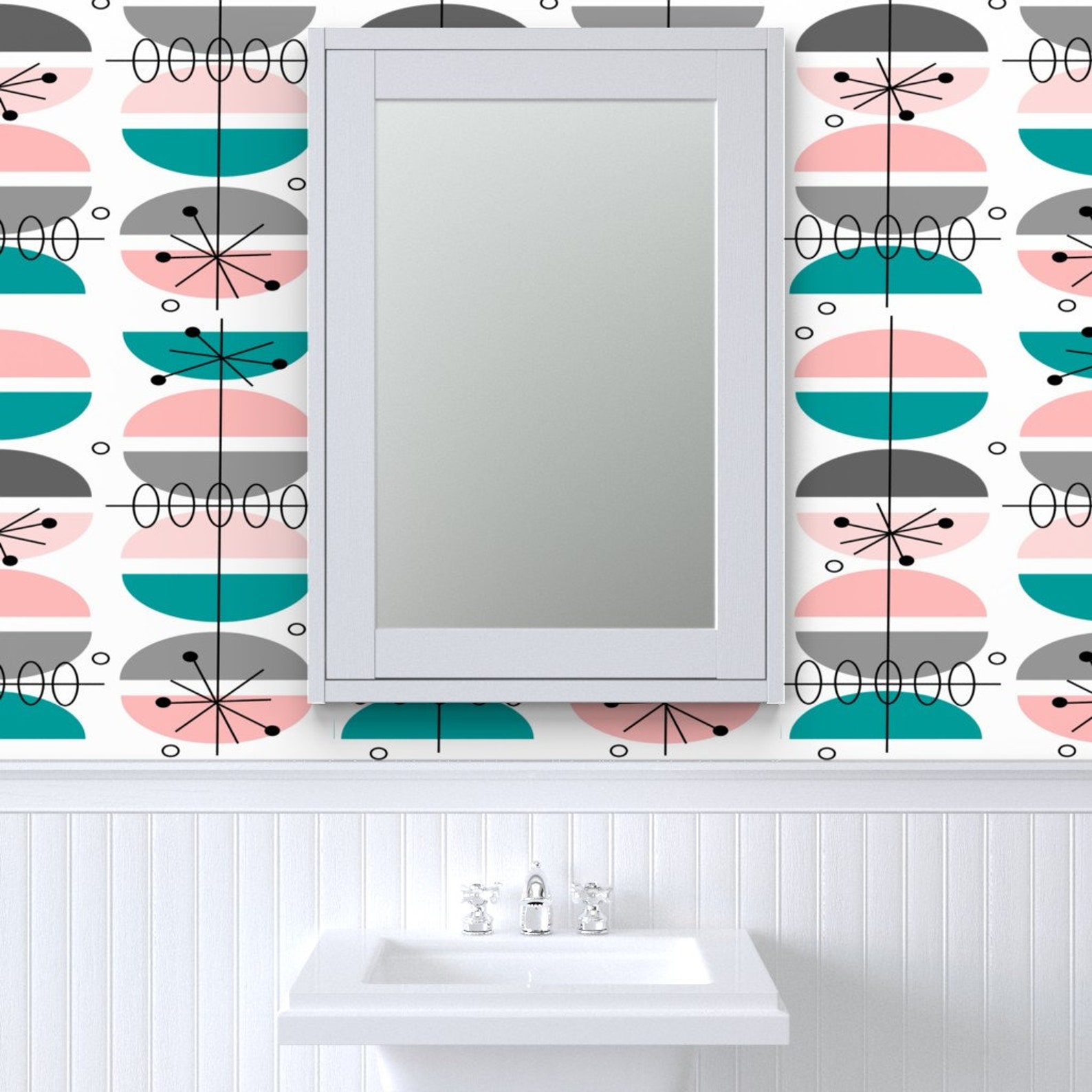 Atomic Wallpaper Mid-century Modern by Hot4tees Bgyahoo Com - Etsy