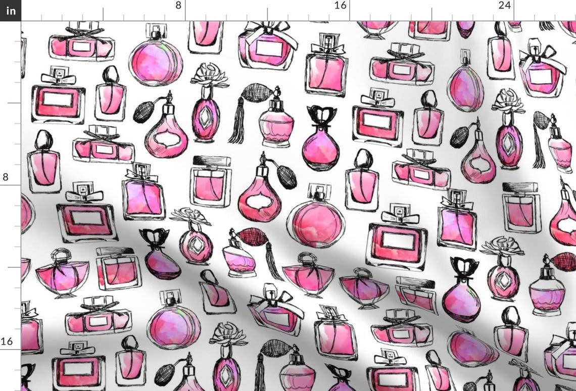Perfume Fabric - Perfume // Watercolor Pink Love Beauty Fashion ...