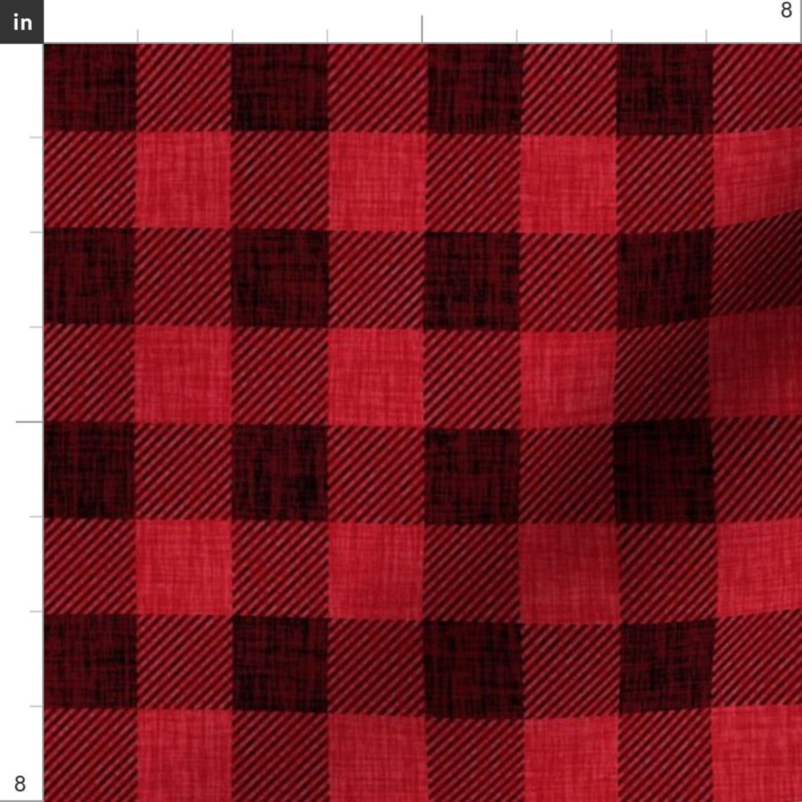 Western Plaid Fabric Rustic Check Bright Red by | Etsy