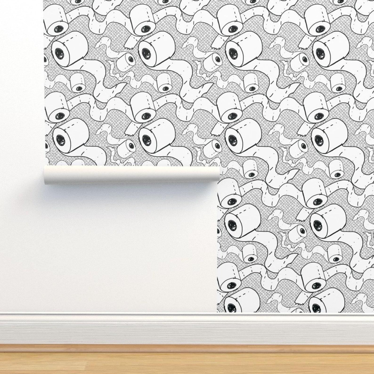 Toilet Paper Wallpaper Toilet Paper Fight by Abbieuproot - Etsy