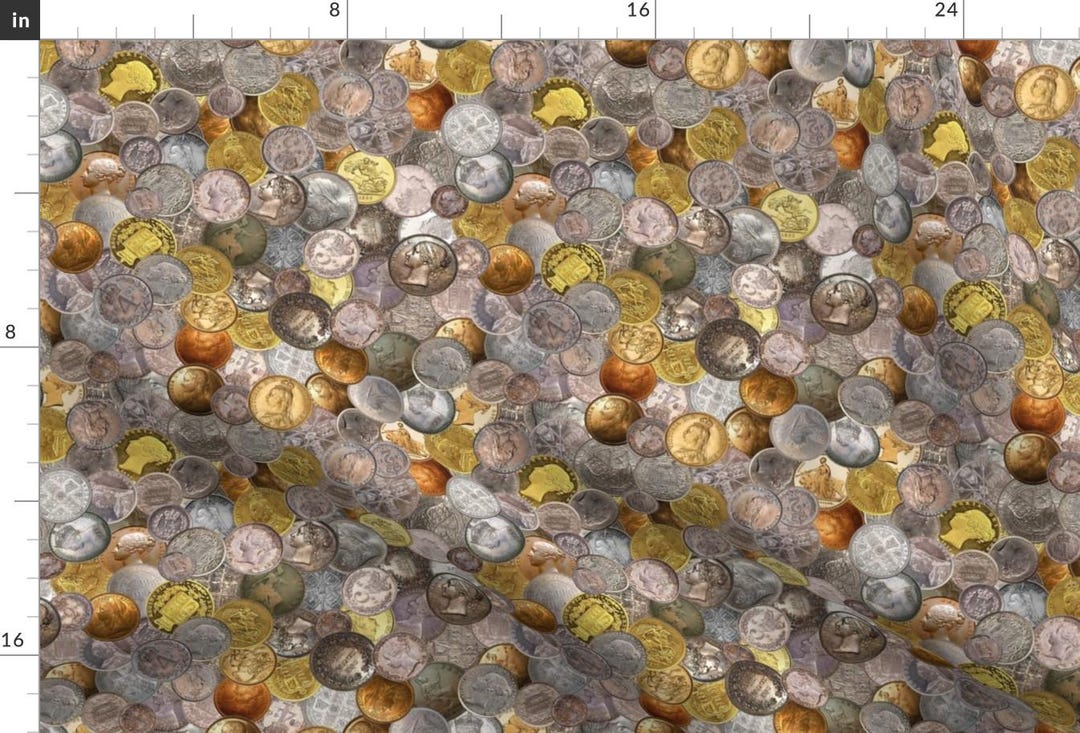 Steampunk Fabric - Victorian Era Coins by Joyfulrose - Steampunk ...