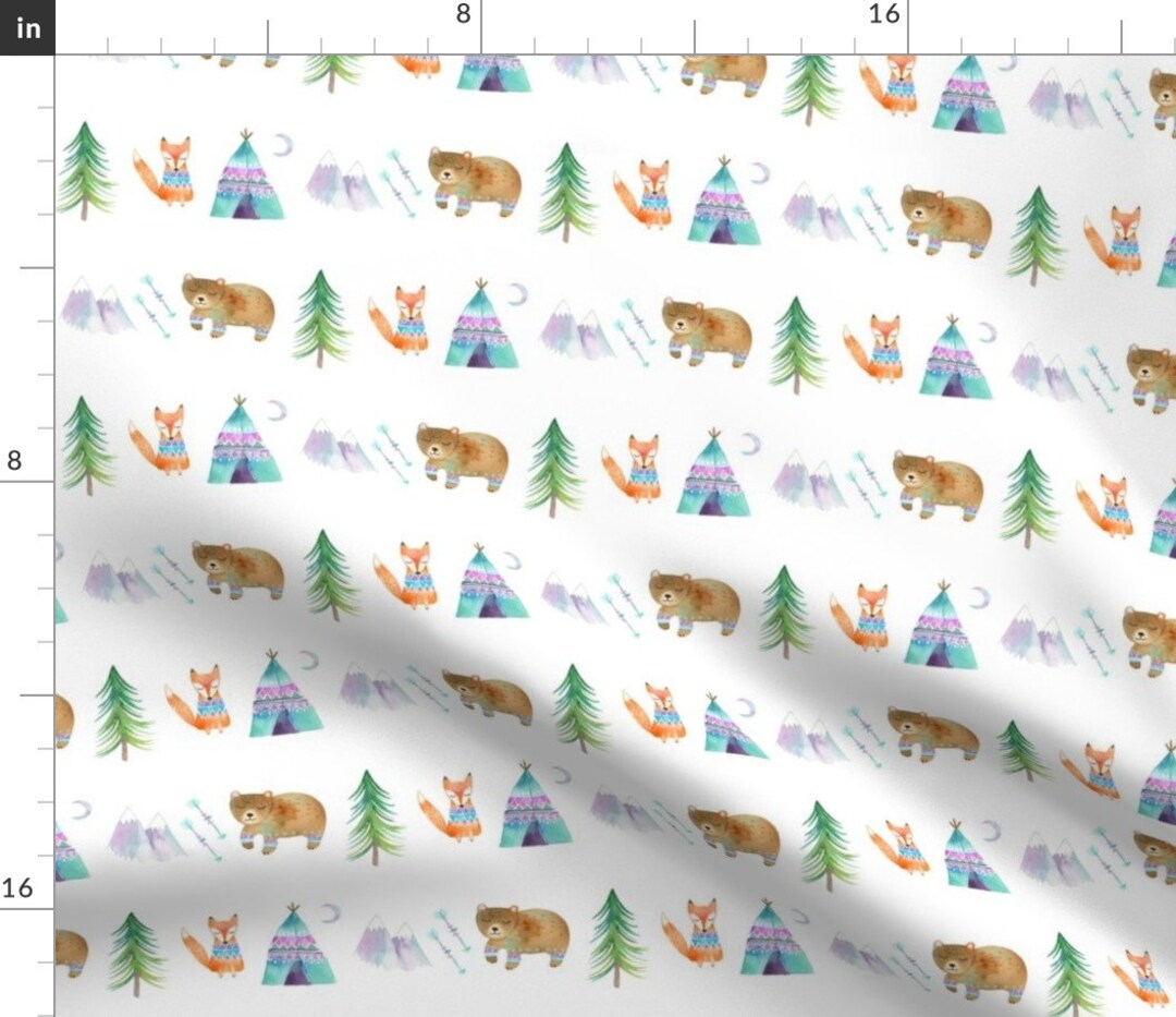 Woodland Animals Fabric Woodland Adventure by Hipkiddesigns Woodland ...