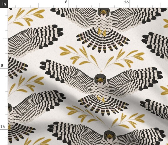 Bird Wingspan Fabric Comeback Peregrine Falcon by Garabateo - Etsy
