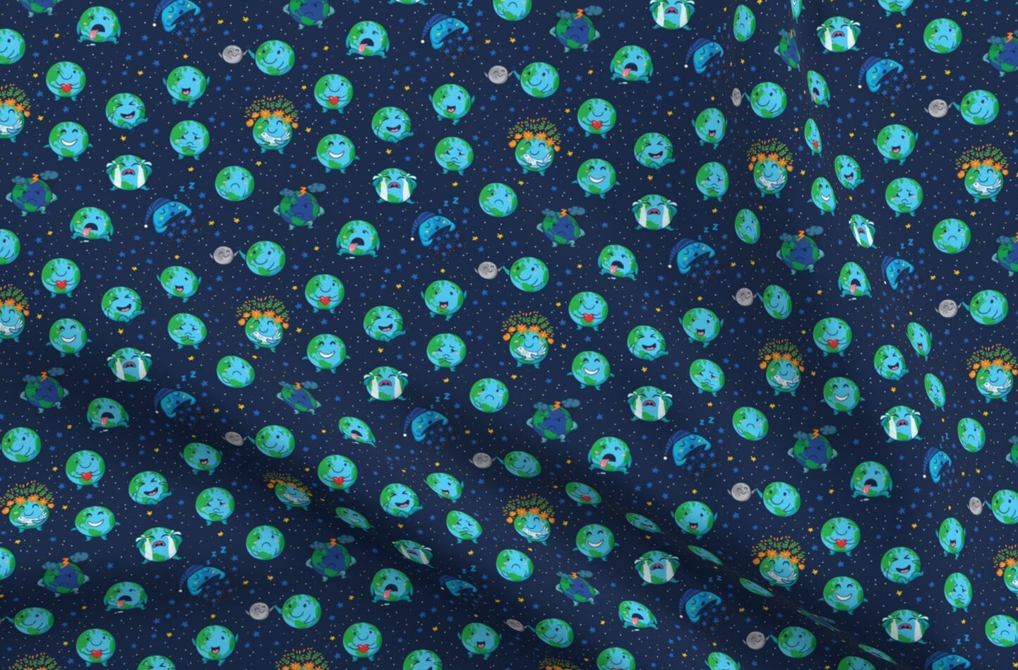 Planet Earth Fabric Earth Globes By Penguinhouse Earth | Etsy